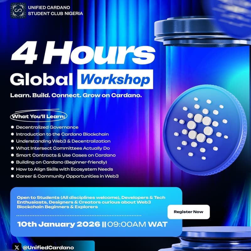 Unified Cardano Student Club 4 Hours Global Workshop · Luma