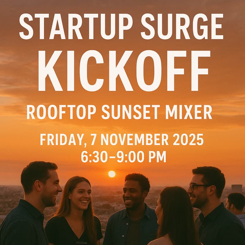 ROOFTOP SUNSET MIXER – Startup Surge Kickoff · Luma