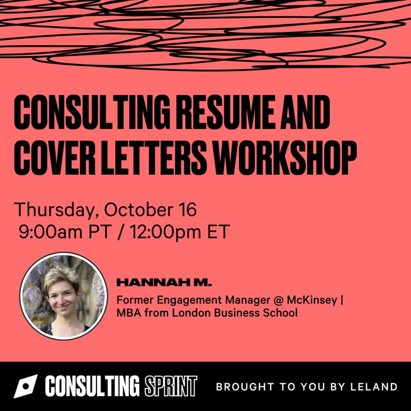 Consulting Resume and Cover Letters Workshop · Zoom · Luma
