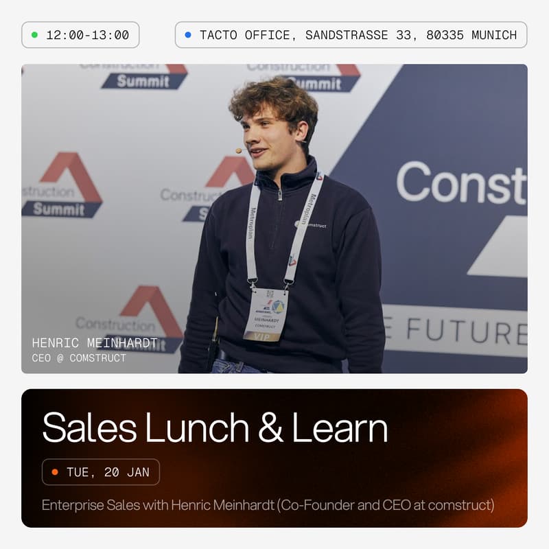 Sales Lunch & Learn: Enterprise Sales with Henric Meinhardt (Co-Founder ...