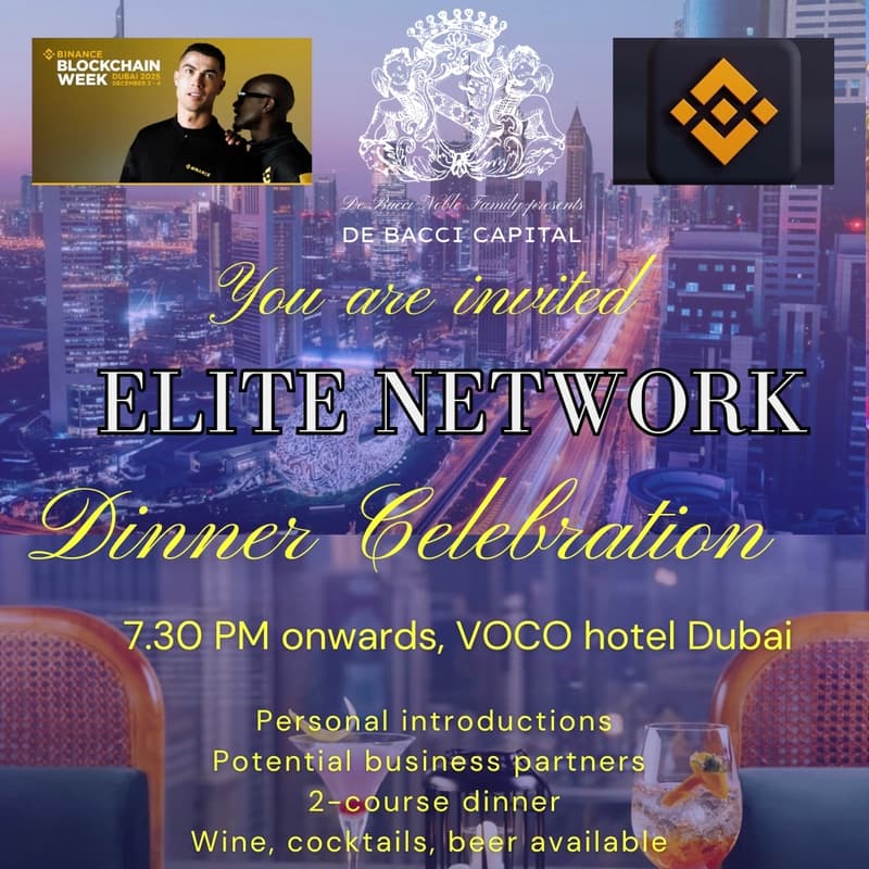 Elite Networking Dinner Party Celebrating Binance Blockchain Week · Luma