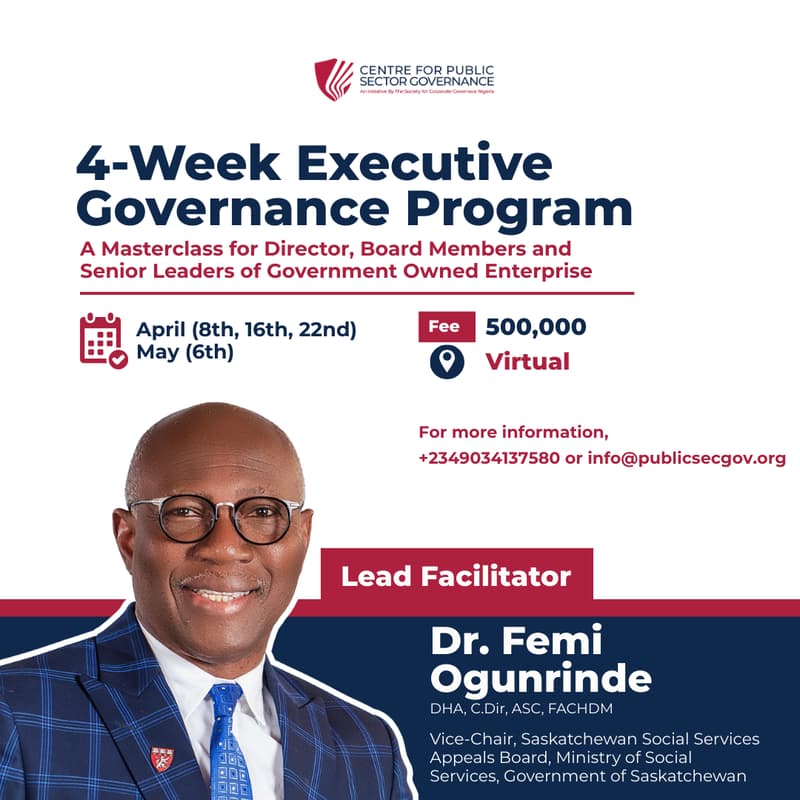 4-Week Executive Governance Program: A Masterclass for Director, Board ...