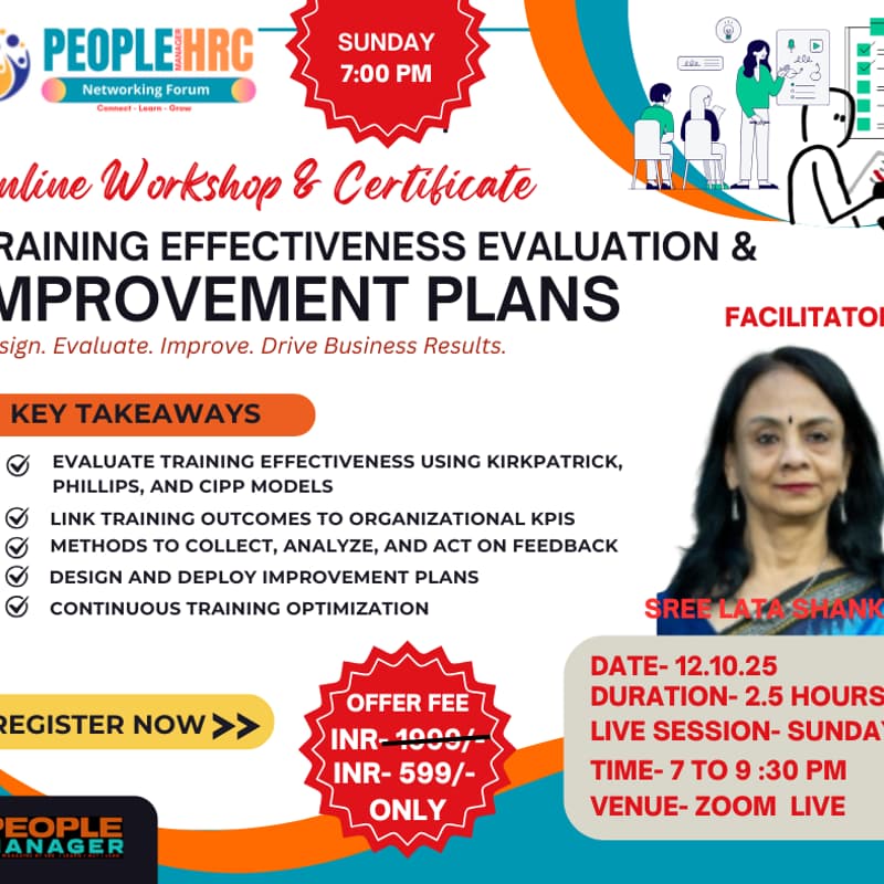 PAID WORKSHOP: TRAINING EFFECTIVENESS EVALUATION & IMPROVEMENT PLANS · Luma