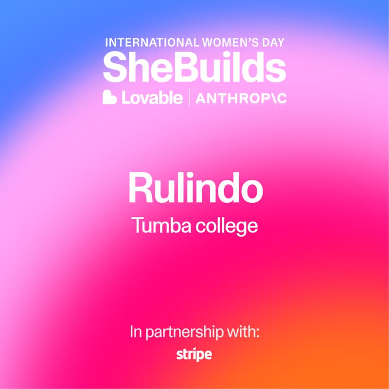 Rulindo x SheBuilds on Lovable for International Women's Day · Luma
