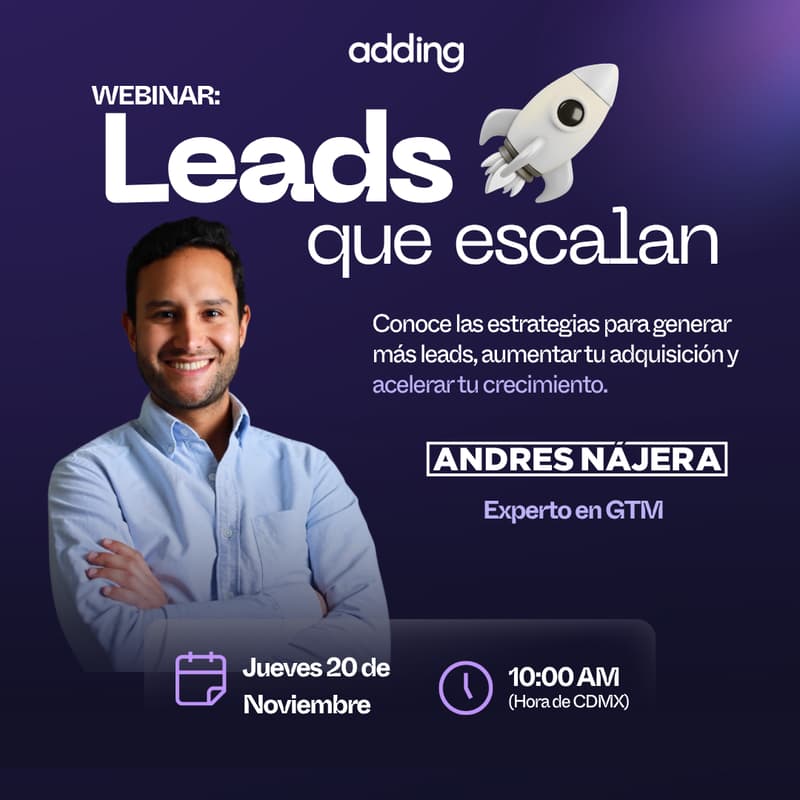 Webinar: Leads que escalan · Zoom · Luma