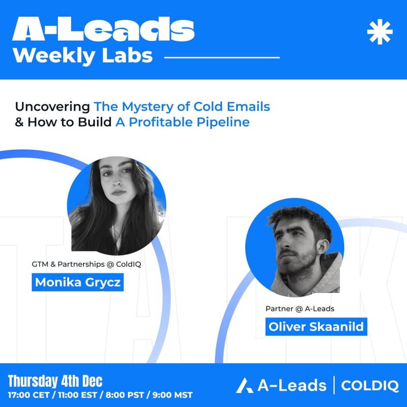 A-Leads Weekly Labs: Cold Email Talks & Open Q&A (Monika Grycz) · Zoom ...