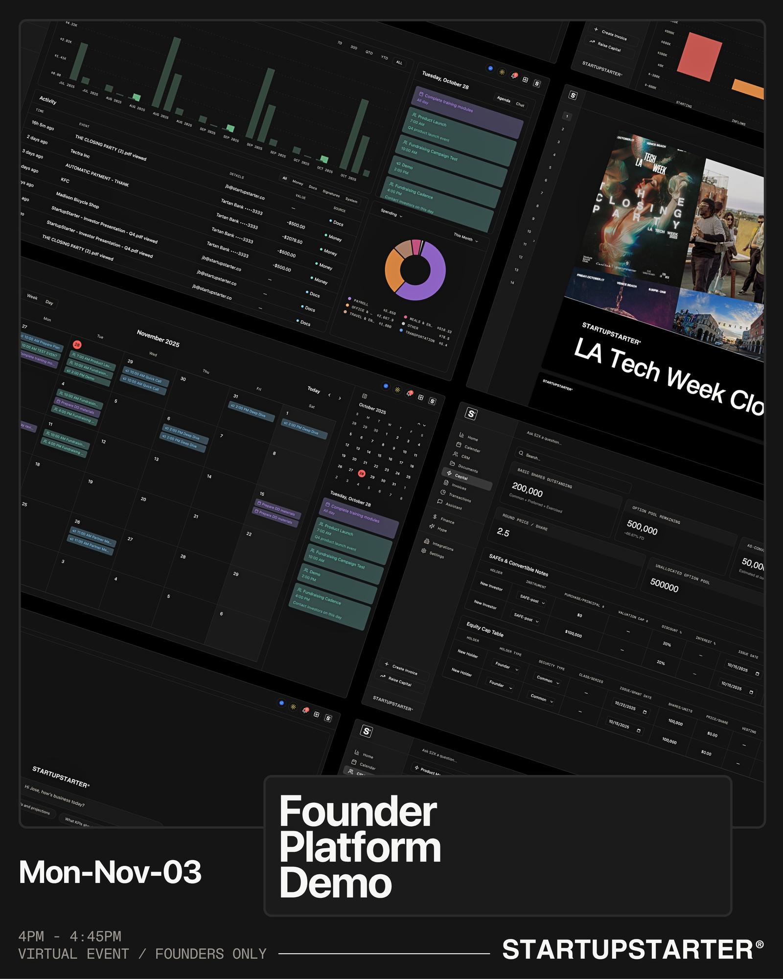 StartupStarter | Founder Platform Demo · Luma